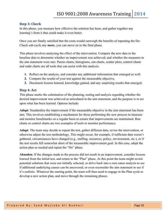 ISO 9001_2008 Awareness Training | PDF