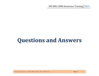 ISO 9001_2008 Awareness Training | PDF