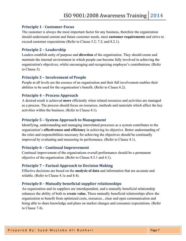 ISO 9001_2008 Awareness Training | PDF