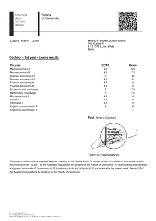 Transcript_Bachelor_of_Economics | PDF