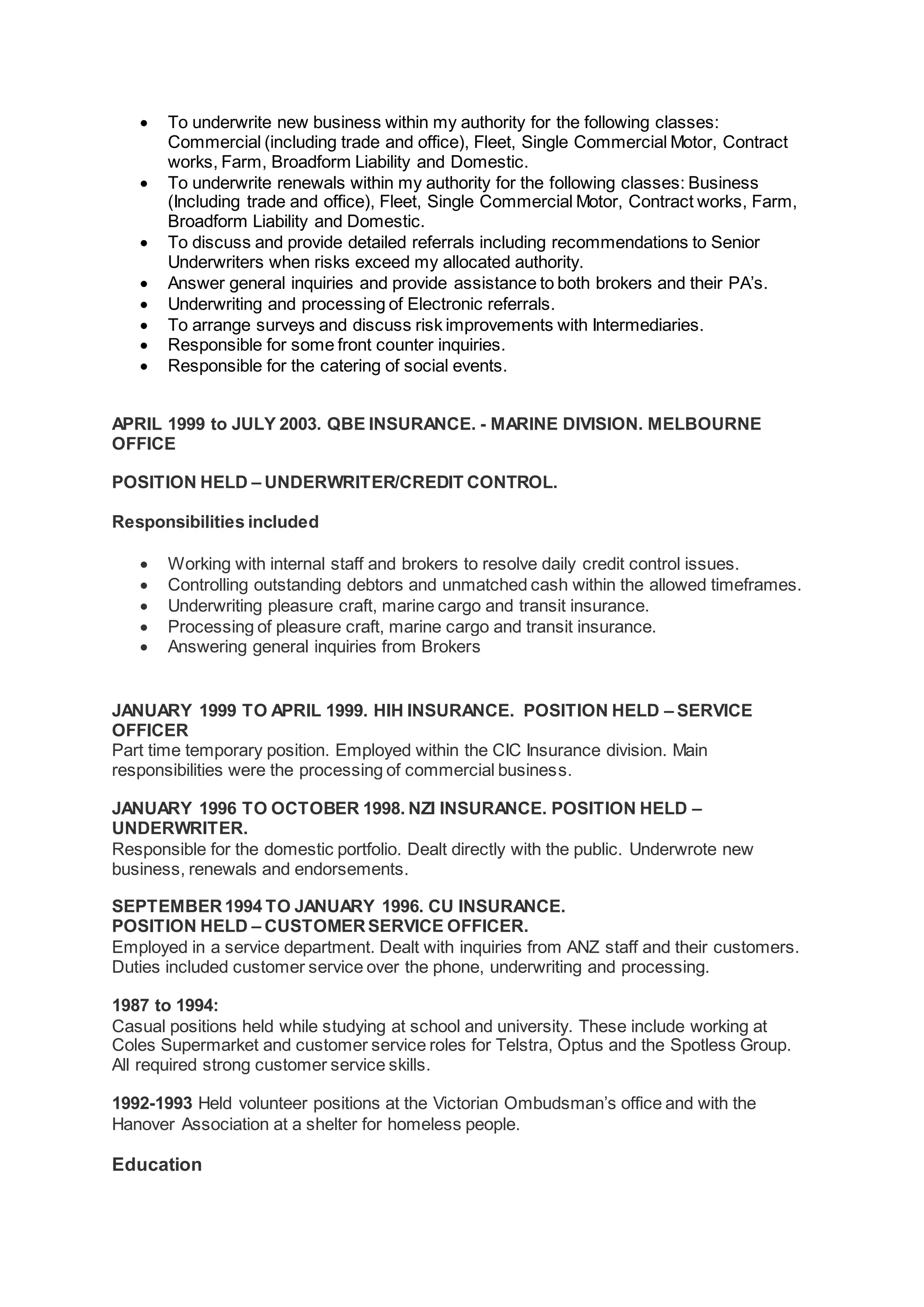 Resume of Louise mCArthur | DOCX