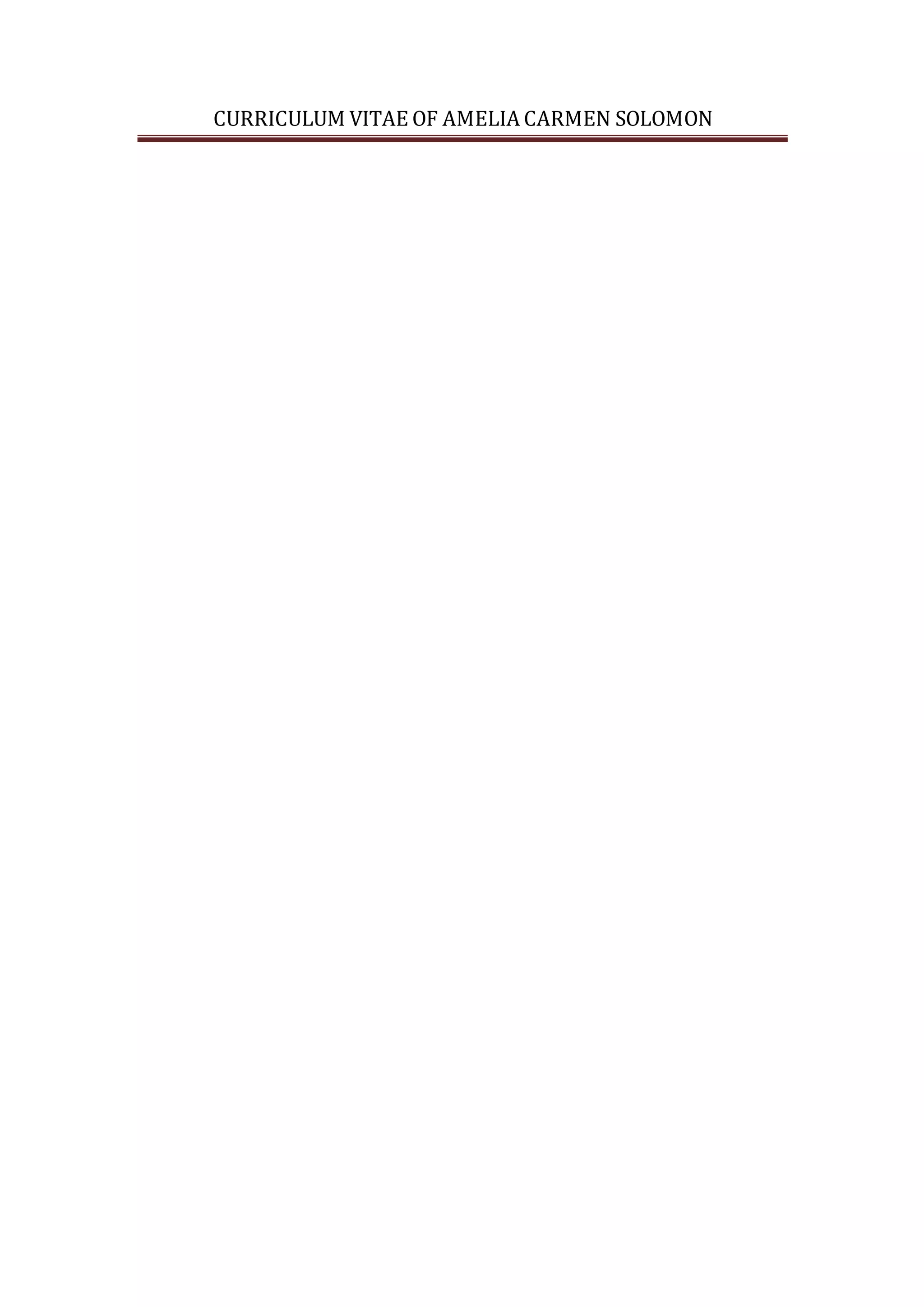 AMELIA SOLOMON CV FINAL | PDF