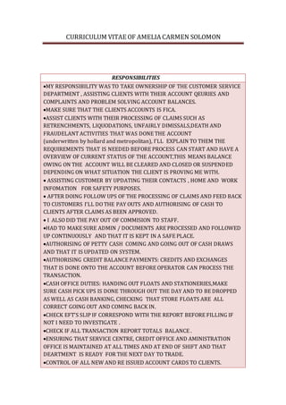 AMELIA SOLOMON CV FINAL | PDF