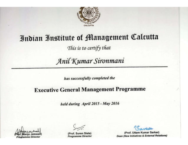 IIM Calcutta Cert | PDF
