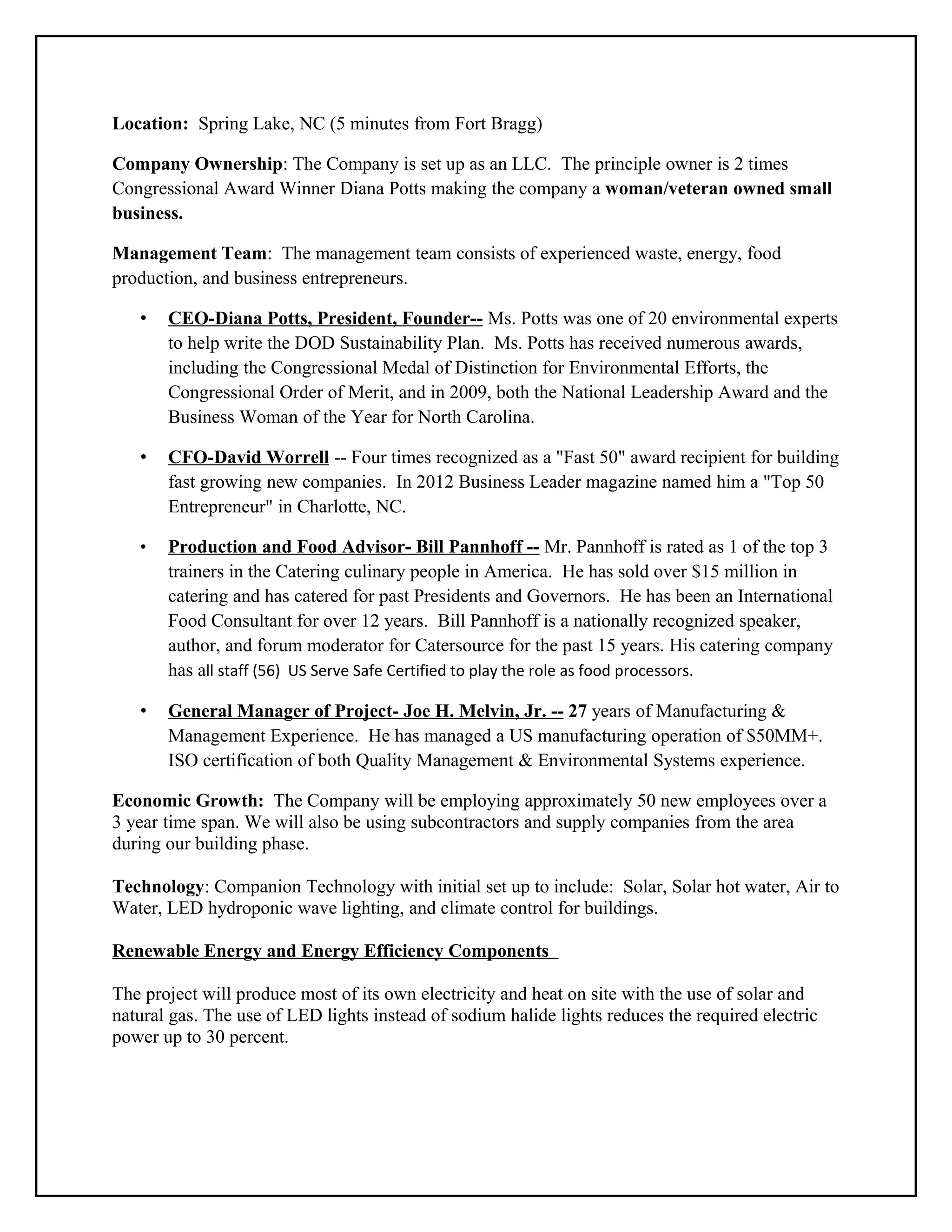 Executive Summary-NC updated | DOC | Agriculture | Industries