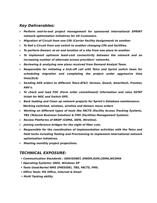 CV Exp khus nw | PDF