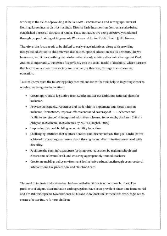 Internship Report - Disabilities