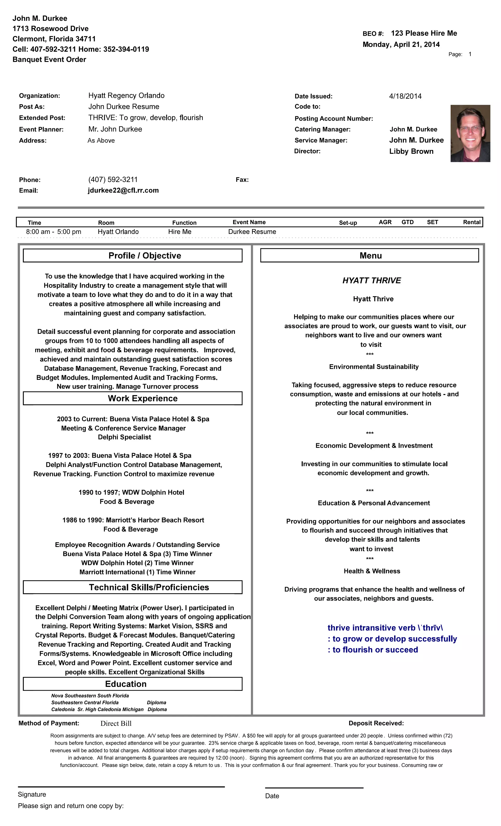 Durkee.Resume BEO | PDF