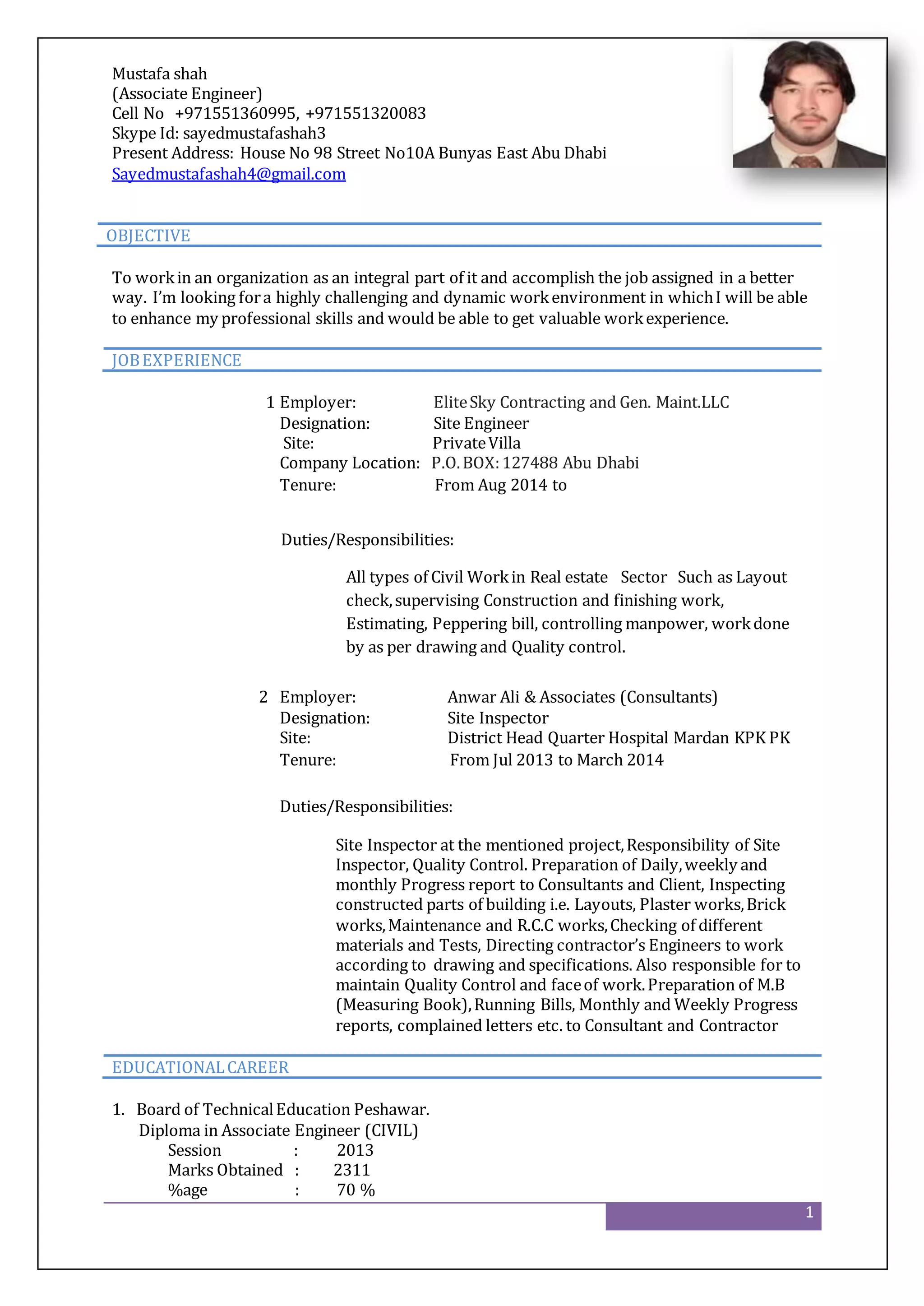 Mustafa shah new cv | PDF