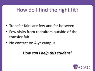PACAC Counseling the Transfer Student | PPT