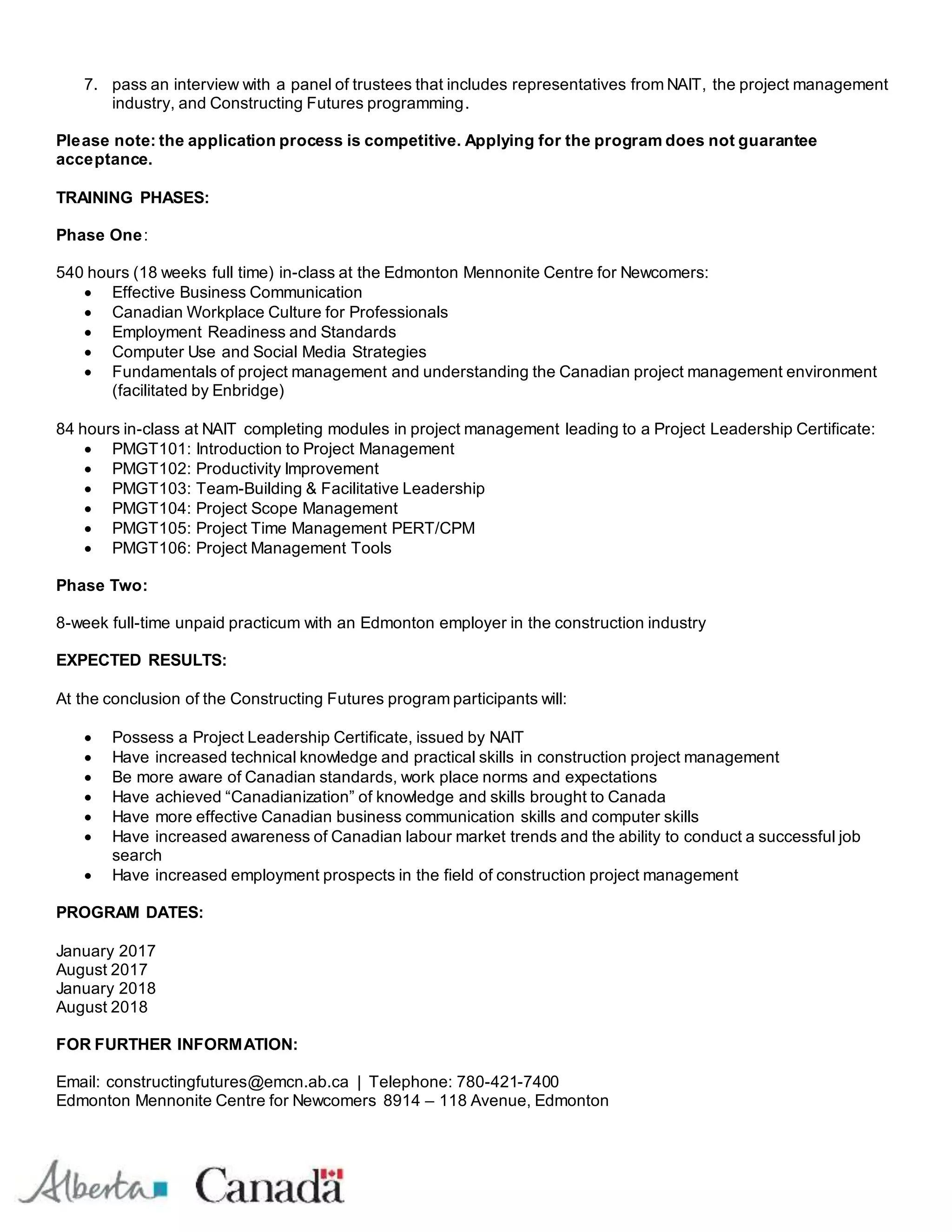 Constructing Futures Program Summary | DOCX