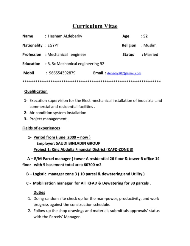 CV Hesham aldeberky | PDF