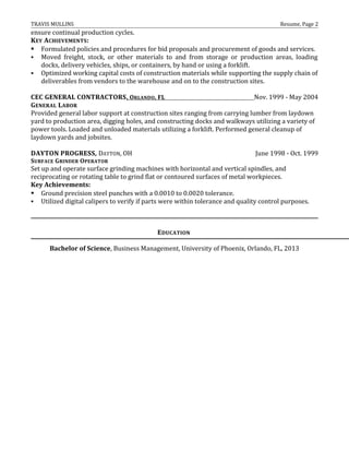 Travis J Mullins Resume' | DOC