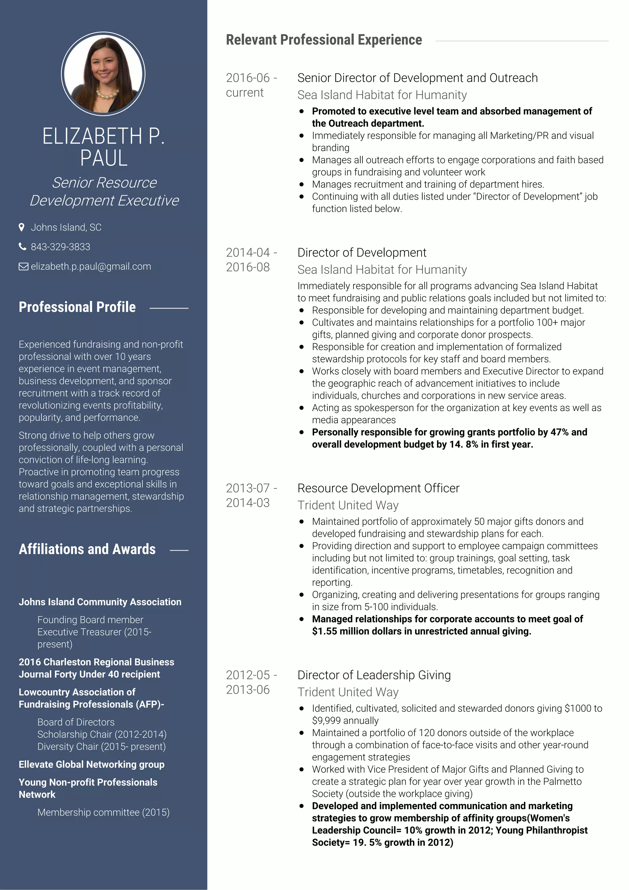 Elizabeth Paul resume- Executive Director | PDF