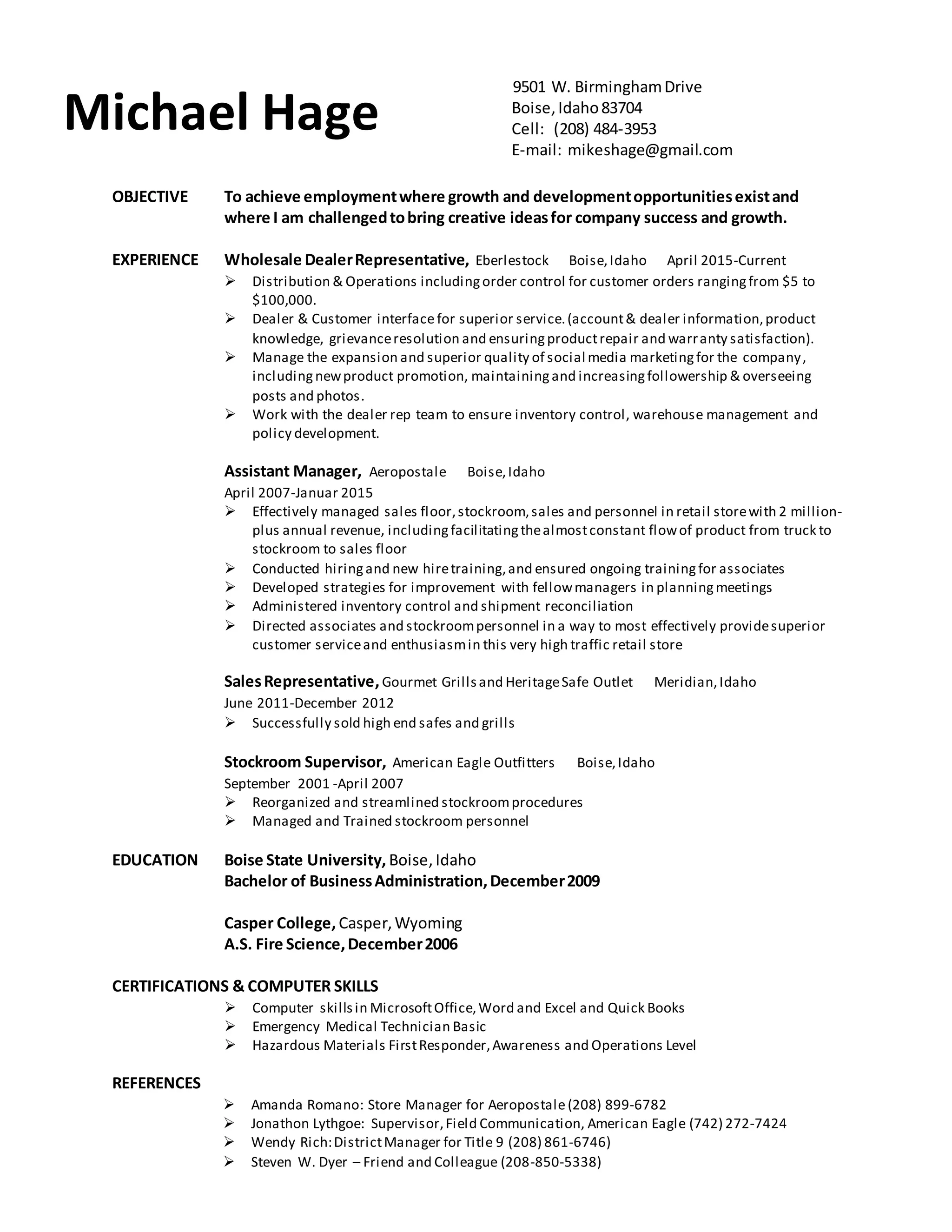 Current Resume | PDF