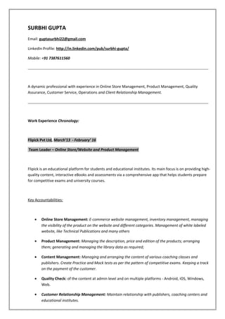 Resume - Surbhi Gupta | DOC