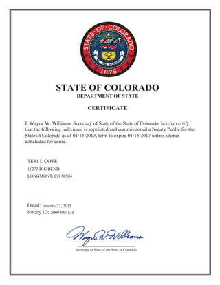 Notary Certificate | PDF | Law