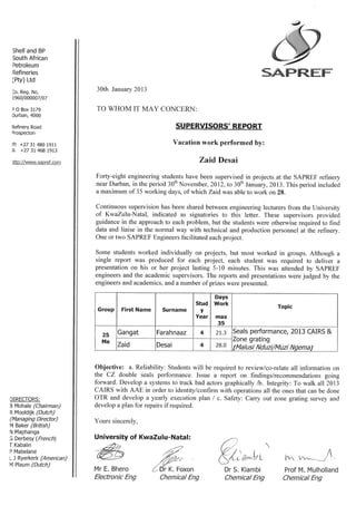 sapref-supervisors report | PDF