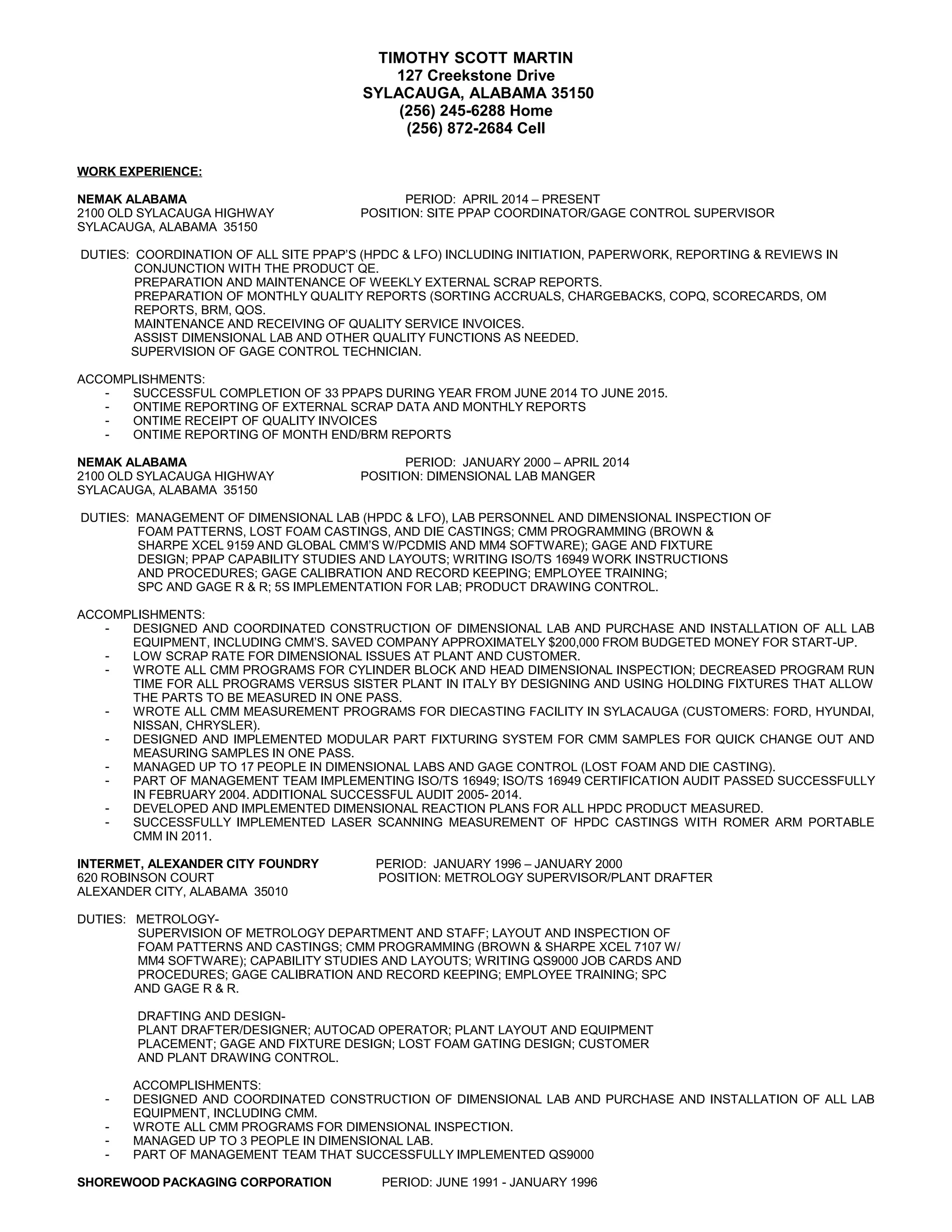 SCOTT MARTIN RESUME | DOC