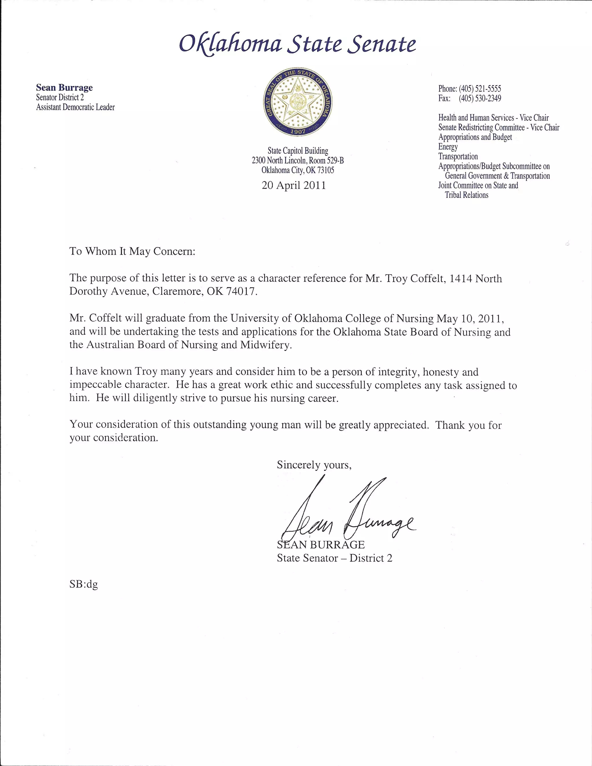 Senator Burrage Reference Letter0001 | PDF