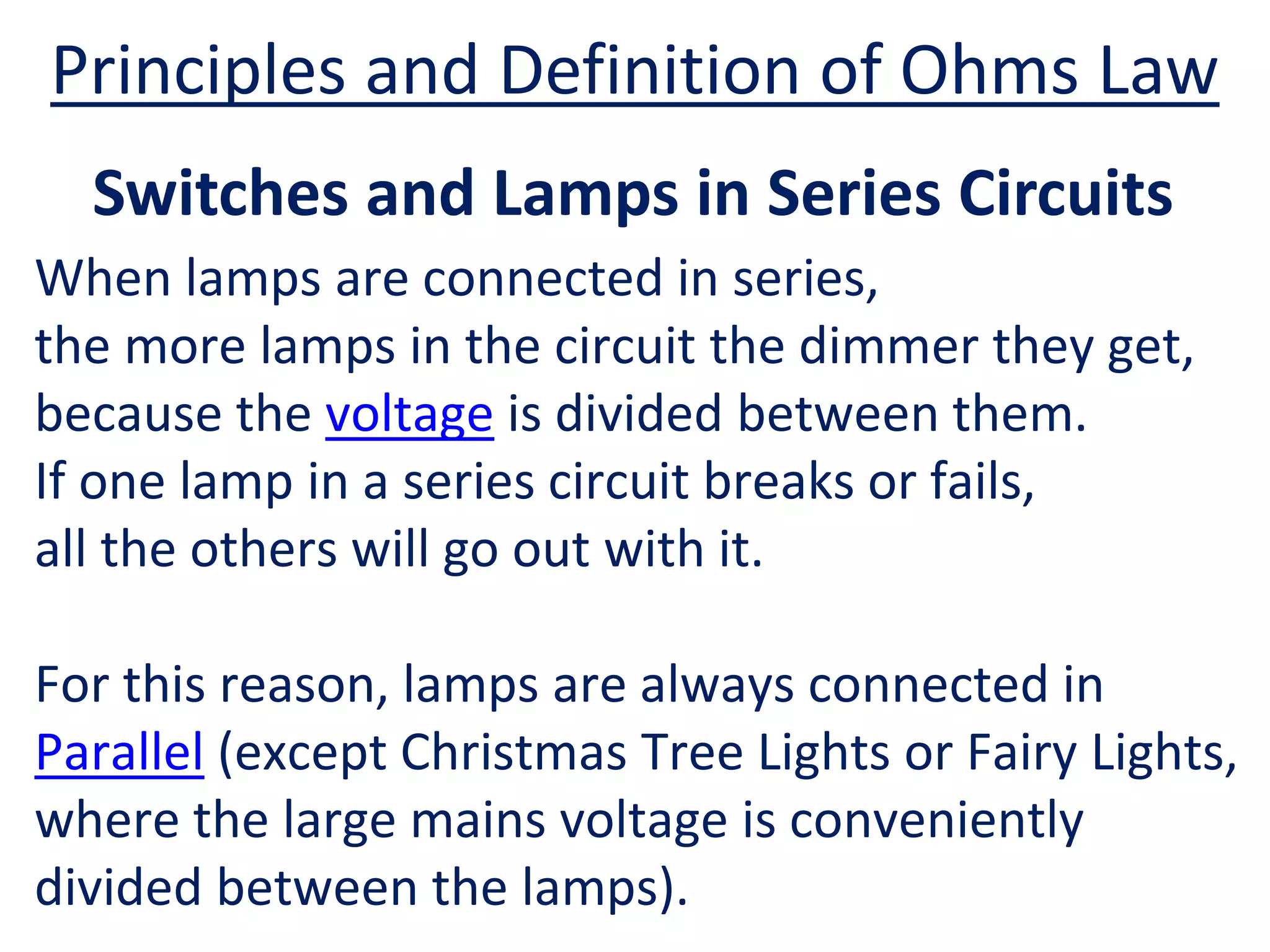Fairylights...Principles and Definition of Ohms Law | PPTX | Physics ...