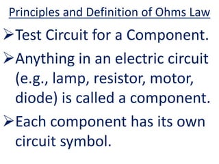 Fairylights...Principles and Definition of Ohms Law | PPTX