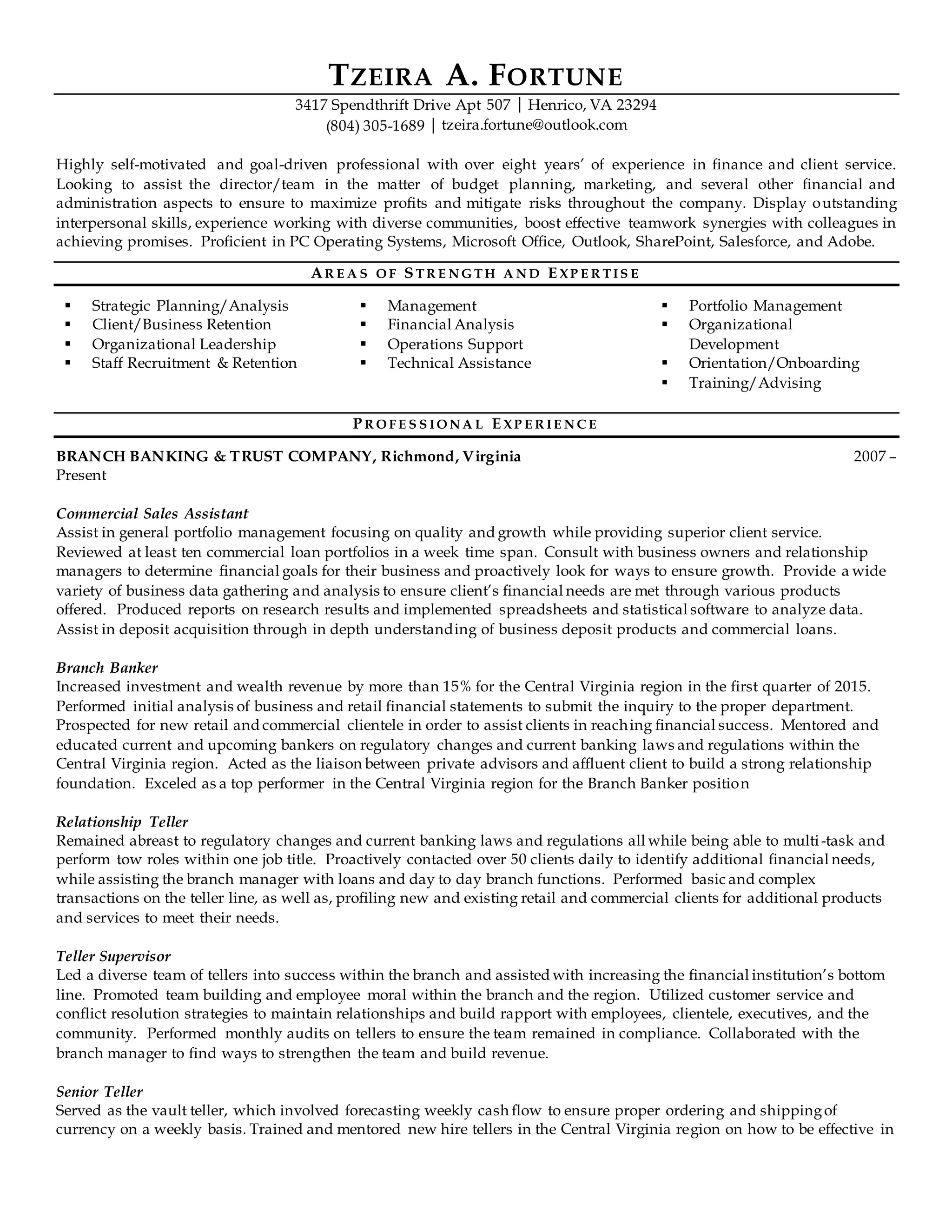 TzeiraFortune- Resume | DOCX