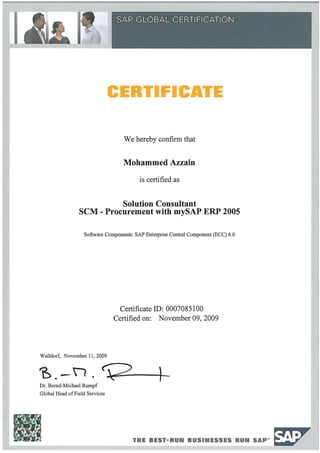 SAP Academy Certificat | PDF