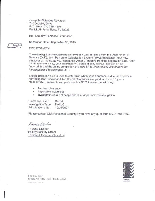 SECURITY CLEARANCE | PDF