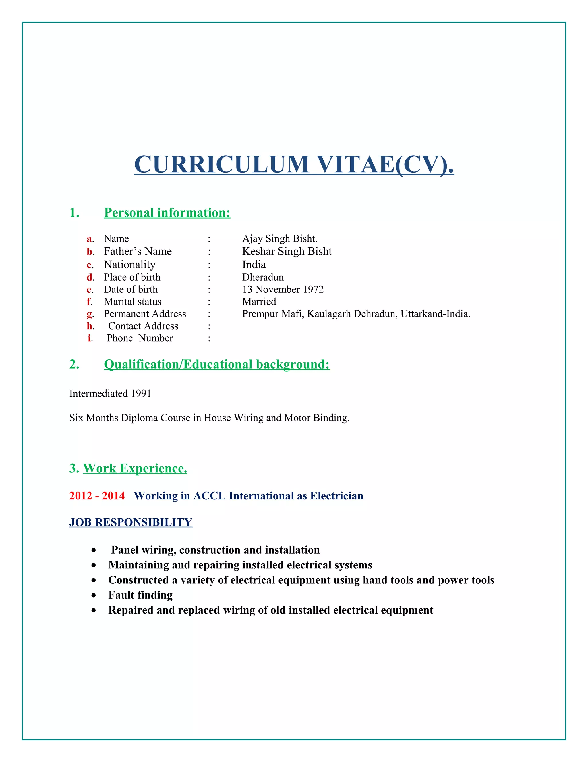 Ajay singh Bisht CV | PDF