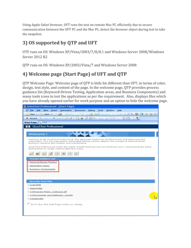 UFT An advance version of QTP | DOC | Computer Software and Applications | Computing