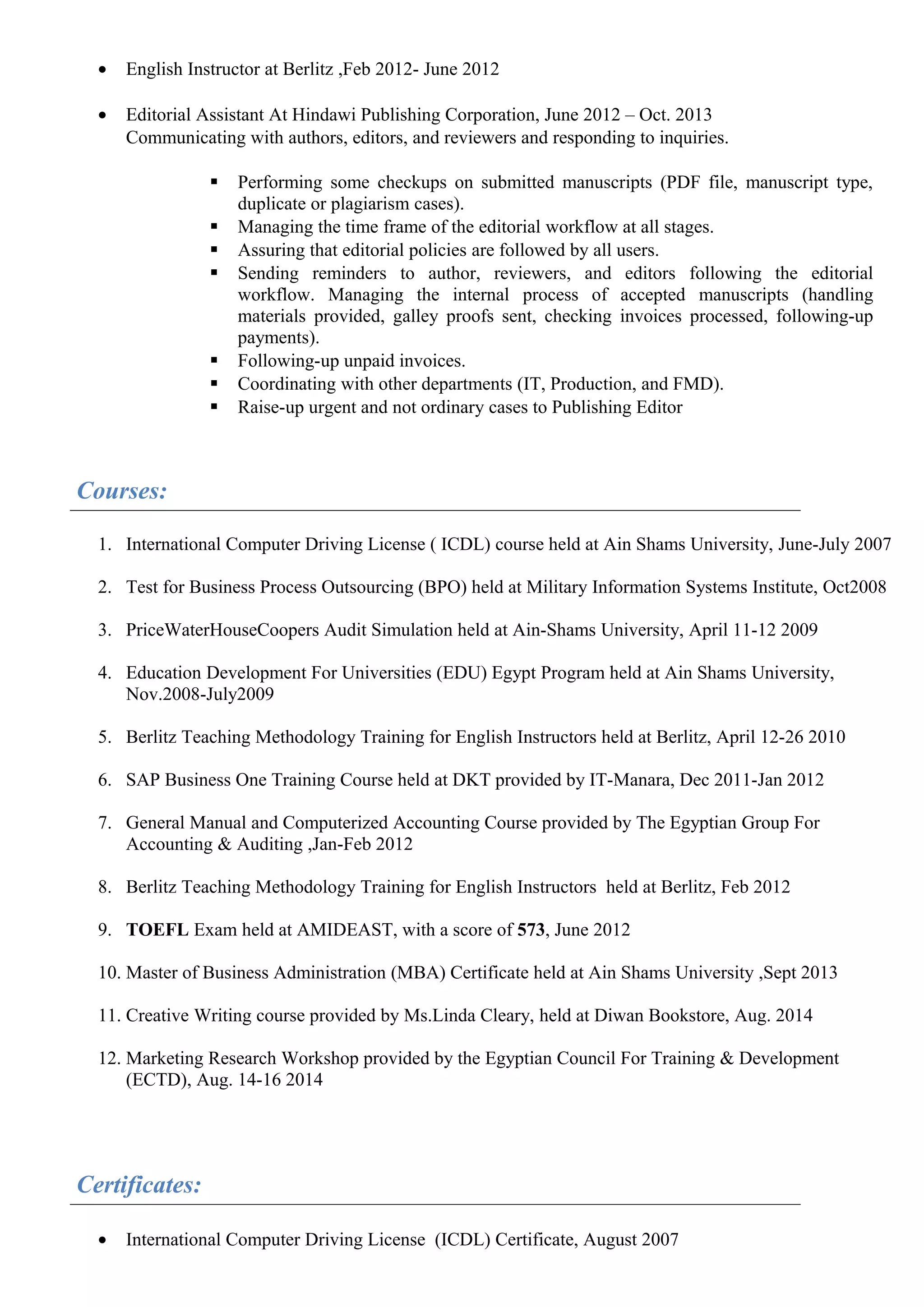 Riham Wafaie CV | DOC | Publishing Industry | Industries