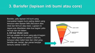 Karakteristik lapisan bumi Dan Pergeseran Benua - Adam Sufi Ibrahim | PPTX