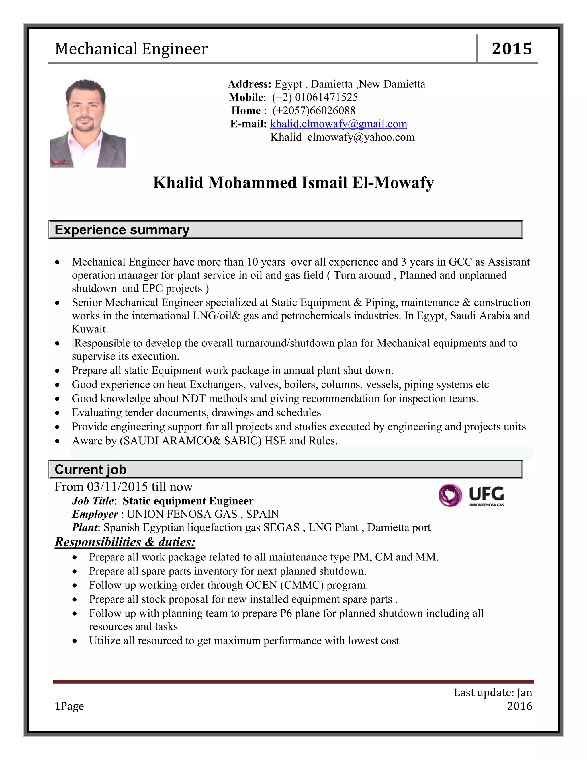 khalid mowafy CV | PDF