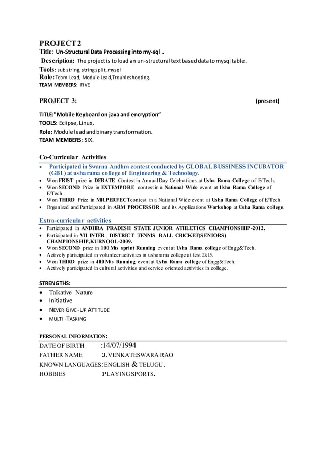 PHANI KUMAR RESUME 0.1 | DOCX | Computer Software and Applications ...