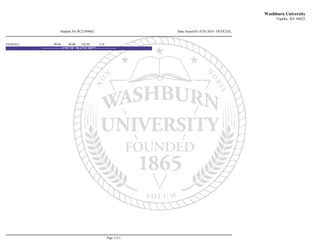 Washburn Final Transcript 2016 | PDF