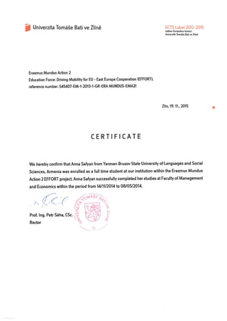TBU Certificate | PDF