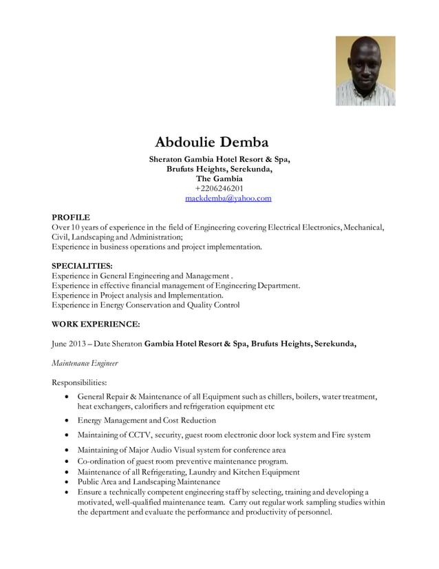 Abdoulie demba Resume | PDF