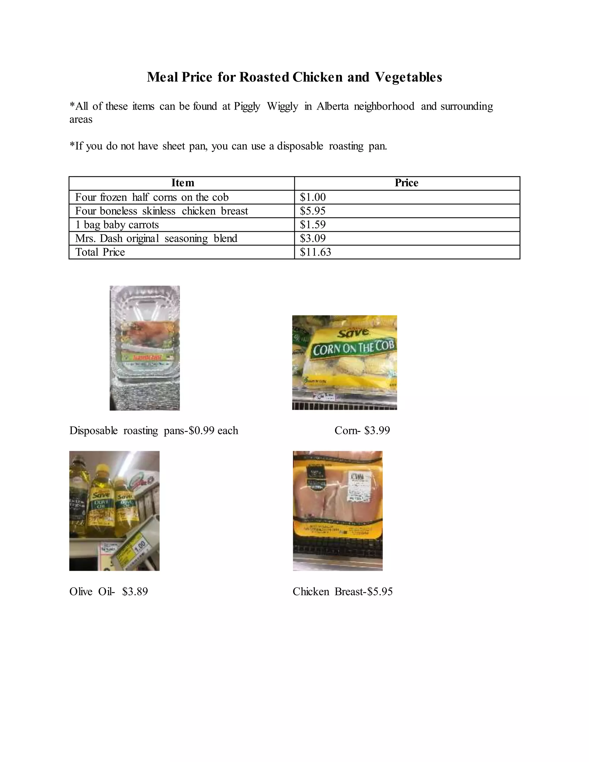 Meal Planning Project | DOCX