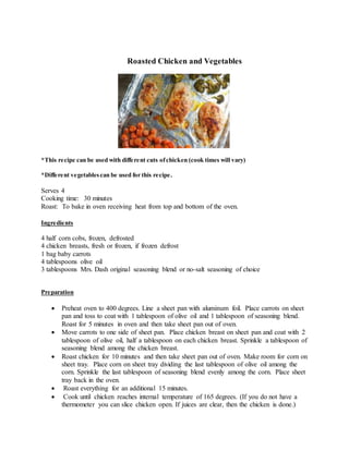 Meal Planning Project | DOCX
