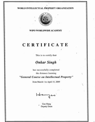 WIPO Certificate in IP Course_DL101 | PDF
