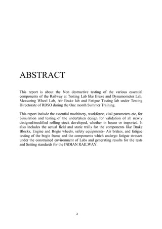 report for rdso by shivanshu | PDF