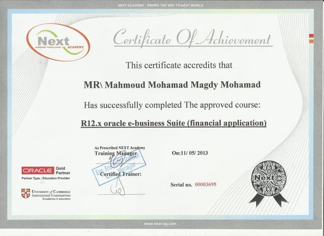 Certificate Of Attendence | PDF