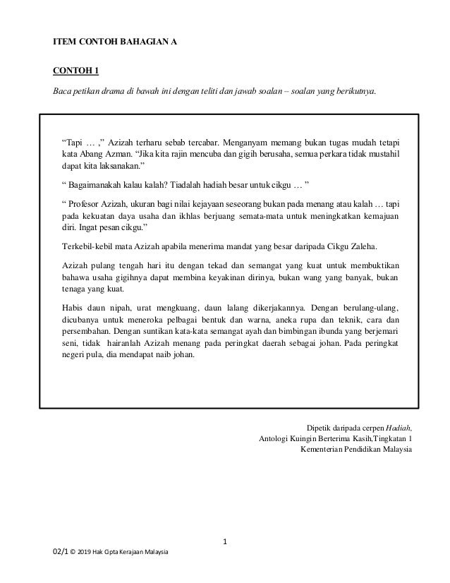 02 1 ITEM CONTOH BAHAGIAN A-PEMAHAMAN PETIKAN