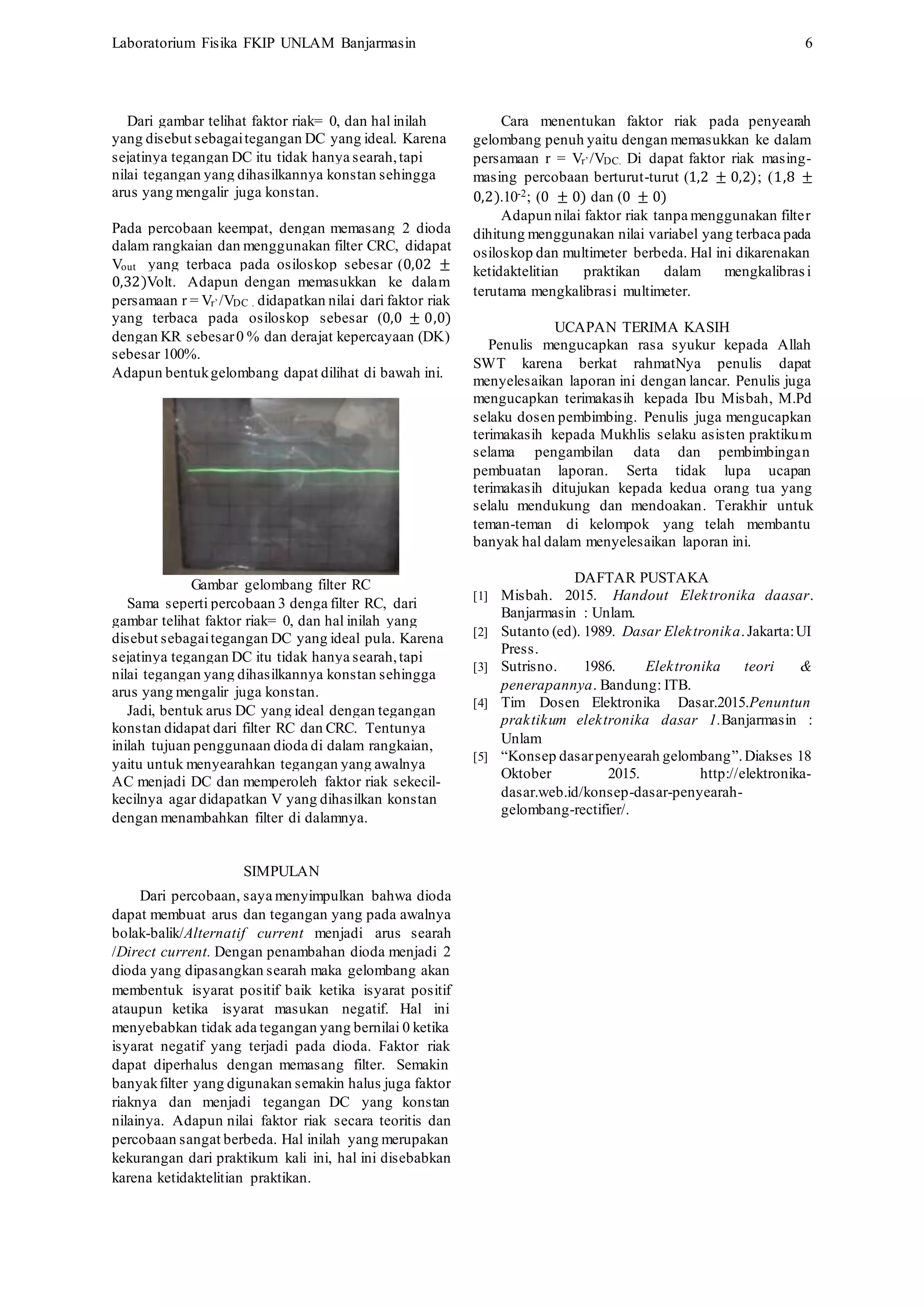 Penyearah Gelombang Penuh | DOCX