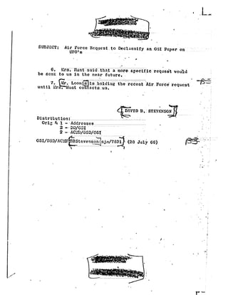 Air force request to declassify an osi paper on ufo's | PDF