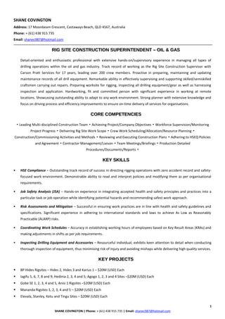 Shane Covington - CV | PDF