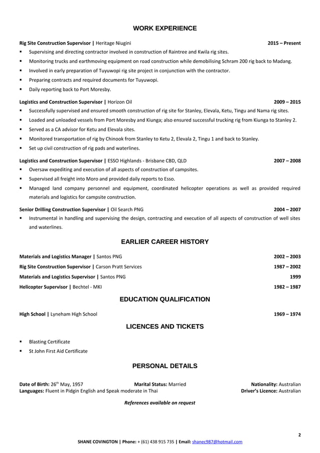 Shane Covington - CV | PDF