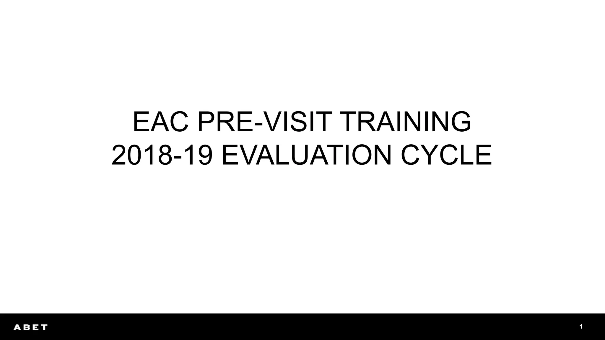 E801 eac pre visit training 061018 | PPTX