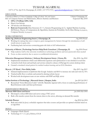 Tushar Agarwal Resume | PDF